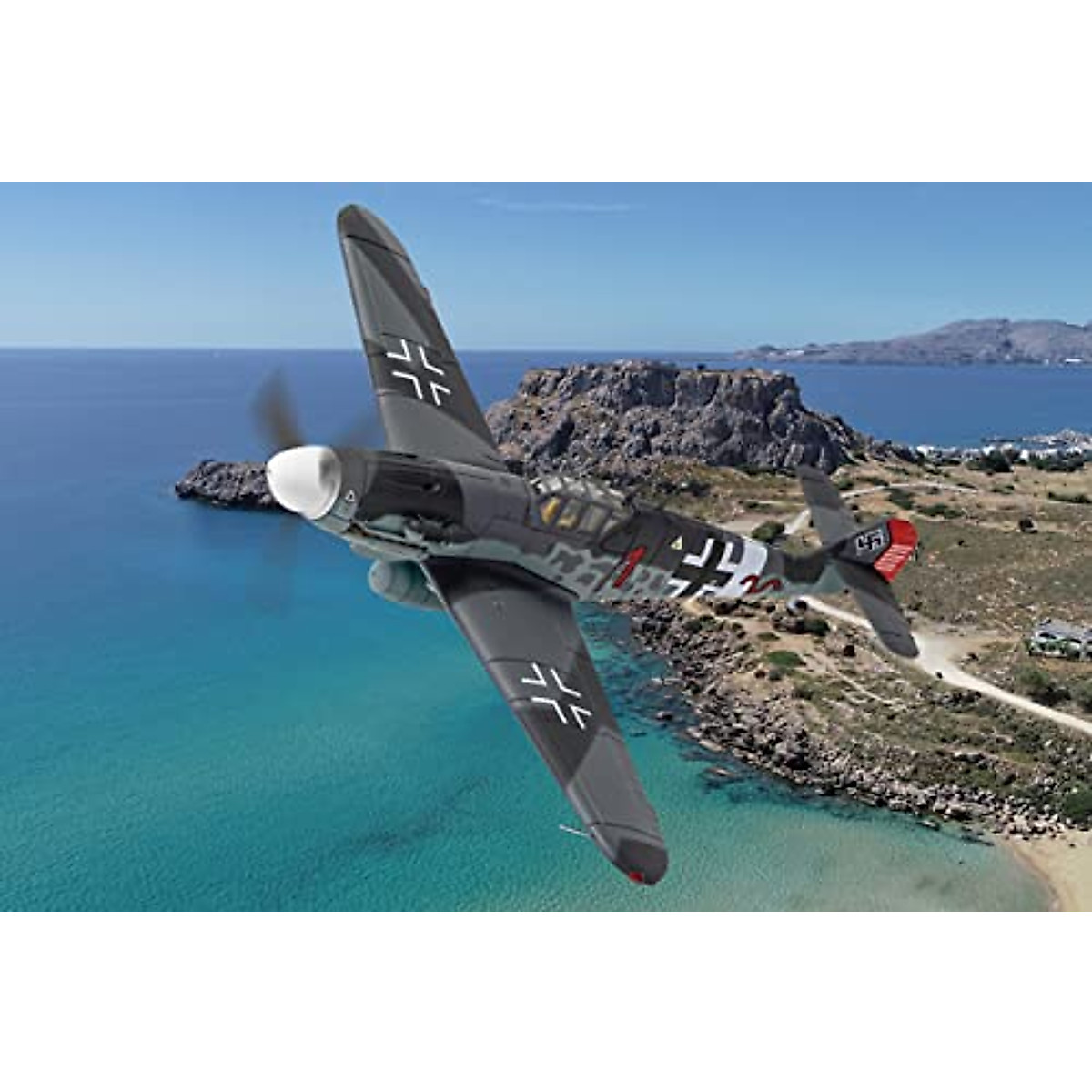 Corgi Diecast Messerschmitt Bf 109G-2 'Red 1' Luftwaffe 1:72 WWII German Military Aircraft Display Model AA27111, Black