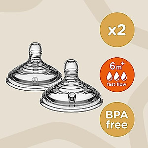Tommee Tippee Closer to Nature Fast Flow Baby Bottle Nipples, 6+ months – 2pk