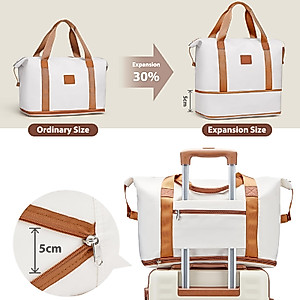 Joyway Carry on Luggage 20 Inch Suitcases with Spinner Wheels, Hard Shell Luggage Sets 3 Piece Travel Suitcase Set with Combination Lock(20-In, White Brown)