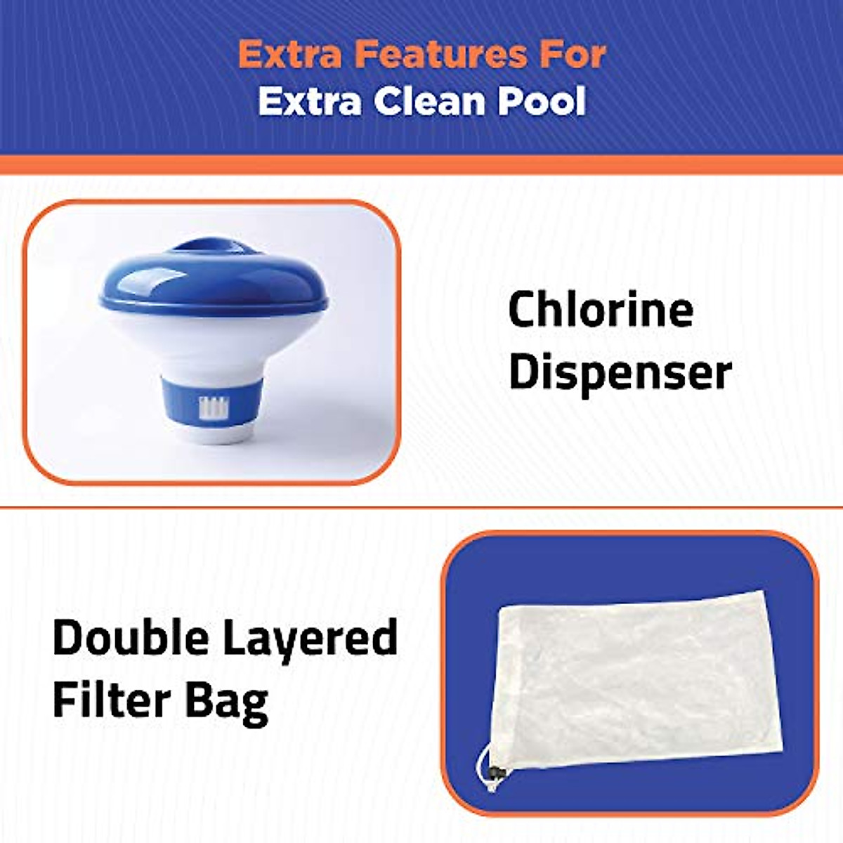 Zepluxe Hand Held Portable Vacuum Pool Cleaner for Above Ground Pools- Ideal for Above Ground Home Pools, Swimming Pools- Automatic Jet Pool Cleaner with Telescopic Pole