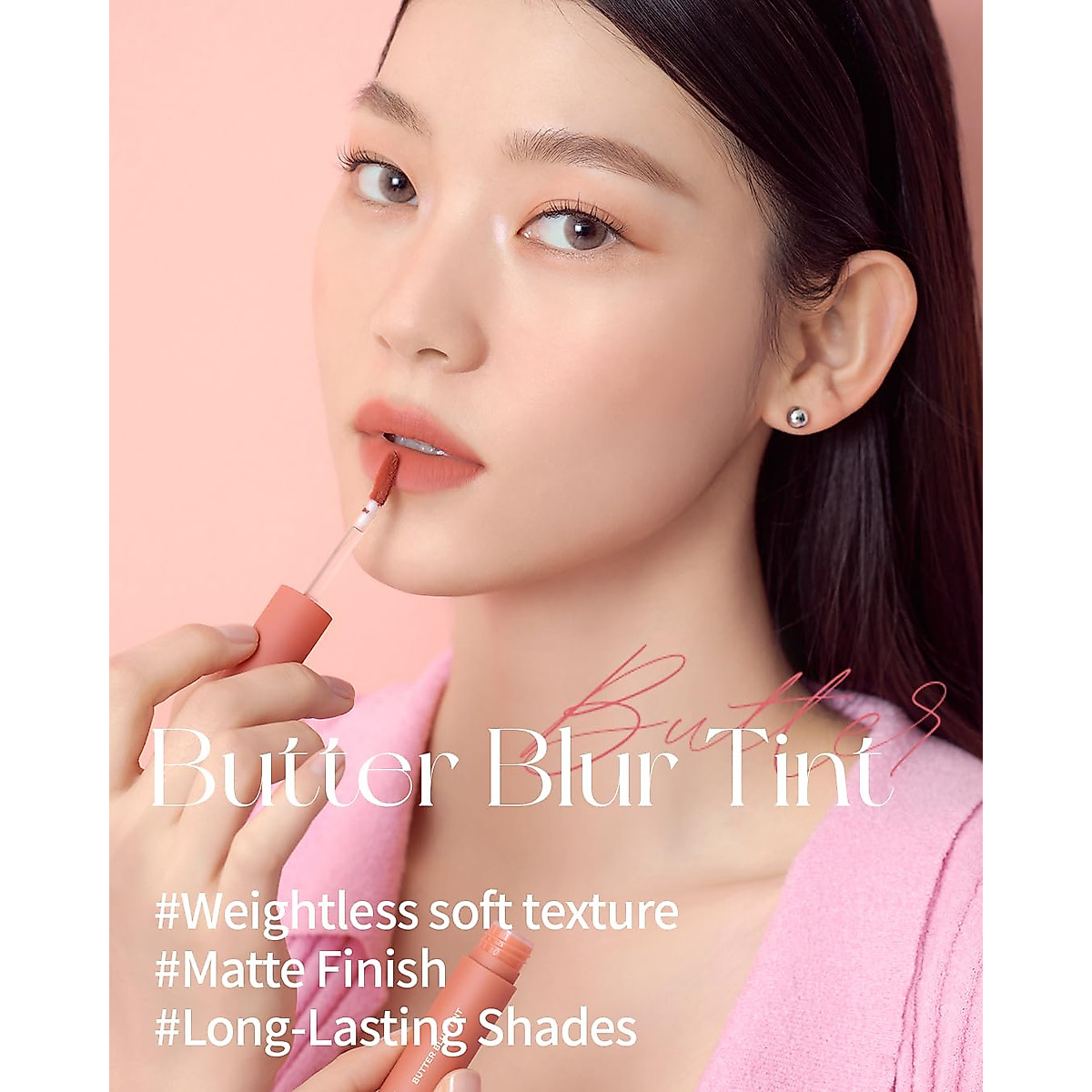 HOLIKA HOLIKA Butter Blur Lip Tint (09 VINE) - Korean Matte Lip Tint, Lightweight High-Pigmented Lips, Velvety Silky Smooth K-Beauty Lip Makeup, Long Wearing Formula