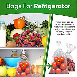 Reusable Vegetable Produce Bags by Produce Pouch – Keeps Fruit, Vegetable, Herbs Fresh Longer, Prevent Food Waste - BPA and Lead-Free Produce Saver Storage Green Bag - Set Of 30 w/Twist-Ties