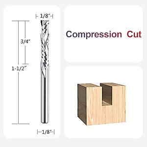 SpeTool 5Pcs Carbide Compression Router Bit Up&Down End Mills 1/8 inch Shank with 1/8 inch Cutter for CNC Mill Machine Wookwork 3D Profile Detail Engraver Carving