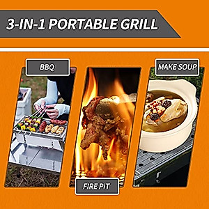 𝗕𝗮𝗿𝗯𝗲𝗰𝘂𝗲 𝗚𝗿𝗶𝗹𝗹𝘀,Portable 𝗖𝗵𝗮𝗿𝗰𝗼𝗮𝗹 Small Grill Foldable Grill for Travel, grills outdoor cooking, 𝐂𝐚𝐦𝐩𝐢𝐧𝐠 𝐬𝐦𝐨𝐤𝐞𝐫 𝐁𝐁𝐐 𝐆𝐫𝐢𝐥𝐥𝐬, Stainless Steel Table Top Grill Charcoal for Outdoor Cooking,Camping,Backyard Barbecue 。