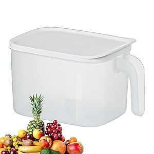 Fridge Lid Box - Clear Fridge Organizer Bin, Stackable Freezer Storage Container | Ice Bin Freezer Food Organizer with Lid and Handle, Frosted Transparent Bins Refrigerator Organizer Bin for Fruits