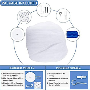 Sublaga Mosquito Net for Bed, Large White Bed Canopy for Girls, Hanging Bed Net, Ideal for Bedroom Decorative, Travel with Storage Bag (Round)