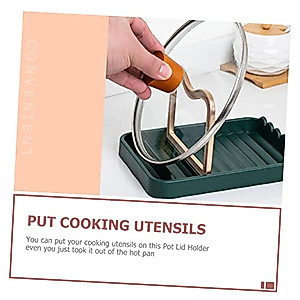 Angoily 2pcs Collapsible Shelf Pan Lid Holder Spoon Rest Holder Spoon Rest Kitchen Counter Pan Lid Rack Pot Lid Organizer Silicone Spoons Spatula Holder Plastic Kitchen Rack Storage