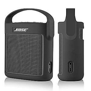 TXEsign Protective Silicone Stand Up Case with Handle Compatible with Bose SoundLink Color Speaker II（Dark Gray