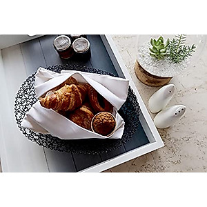 Set of 2 Ombre Wooden Serving Tray for Ottoman Coffee Table Breakfast in Bed Tea Accessory Organizer (16 & 10 Inch Grey Ombre)