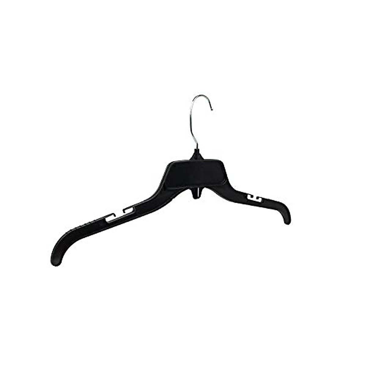 Hangon Recycled Plastic with Notches Shirt Hangers, 17 Inch, Black, 25 Pack