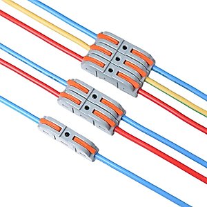 Glutoad 50 Pcs Lever Wire Connectors, 1 to 1 Inline Wire Connector Push-in, Compact Splicing Electrical Connectors Butt Terminals, for Quick Connect 28-12 AWG