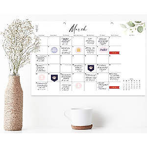 Aesthetic Greenery 2024 Desk Calendar - Runs From June 2023 Until December 2024-2023-2024 Desktop/Wall Calendar 17"x11" for Easy Organizing