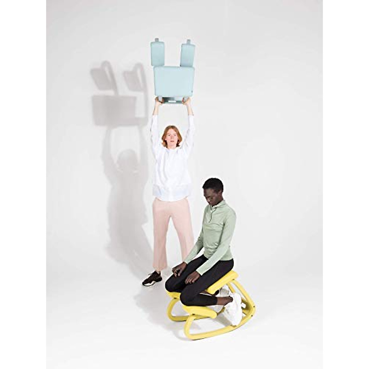 Varier Variable Balans The Original Ergonomic Kneeling Chair for Home Office (Glacier)