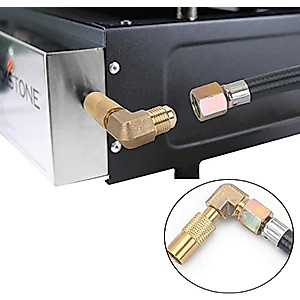 KEESHA 5 Feet Propane Hose QCC1 Regulator, 90 Degree Elbow Adaptor for Blackstone 17 inch and 22 inch Table Top Griddle Pit Boss Gas Grill, Low Pressure Propane Regulator Hose Connect to Propane Tank