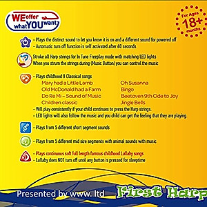 Portable First Harp Musical Instrument - Educational Toy for Children Learning and Entertainment