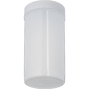 Carlisle FoodService Products Pourplus Store 'N Pour Complete Quart Set Neck, Container, and Cap for Bar, Kitchen, and Restaurant, Plastic, 32 Ounces, White