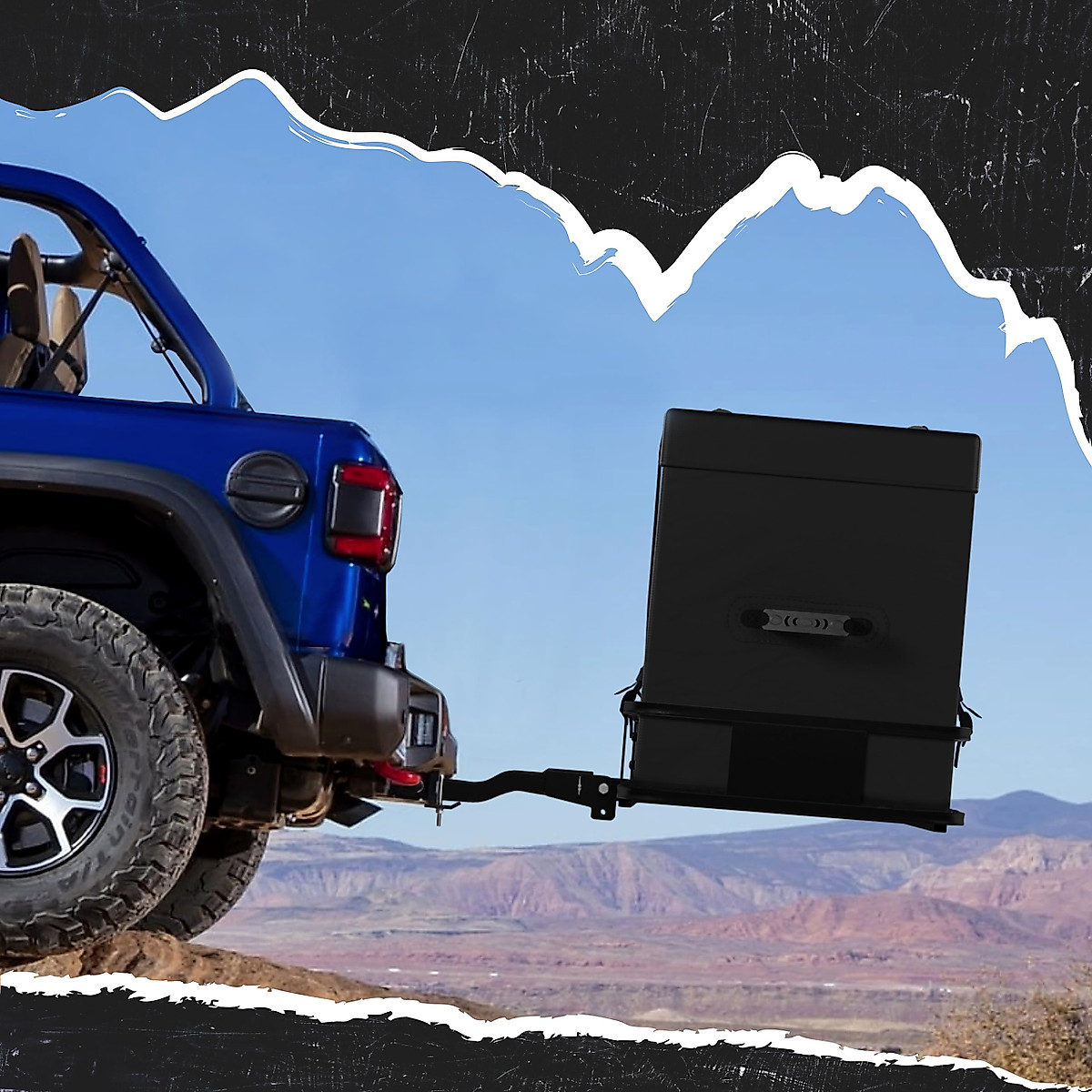 Mockins 25 Cu.Ft. Trailer Hitch Cargo Carrier Bag | 60"x24"x31" Waterproof Cargo Bag for Hitch Carrier | Weatherproof Abrasion Resistant Vinyl Vehicle Soft-Shell Carriers w/Straps, Lock, & Carry Bag