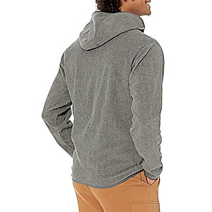 Amazon Essentials Men's Long-Sleeve Hooded Full-Zip Polar Fleece Jacket, Charcoal Heather, Large