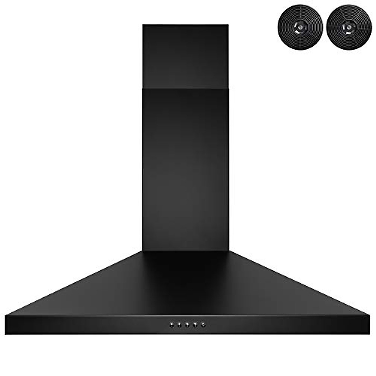 AKDY 30 in. Convertible Kitchen Wall Mount Range Hood with Carbon Filters in Black Painted Stainless Steel