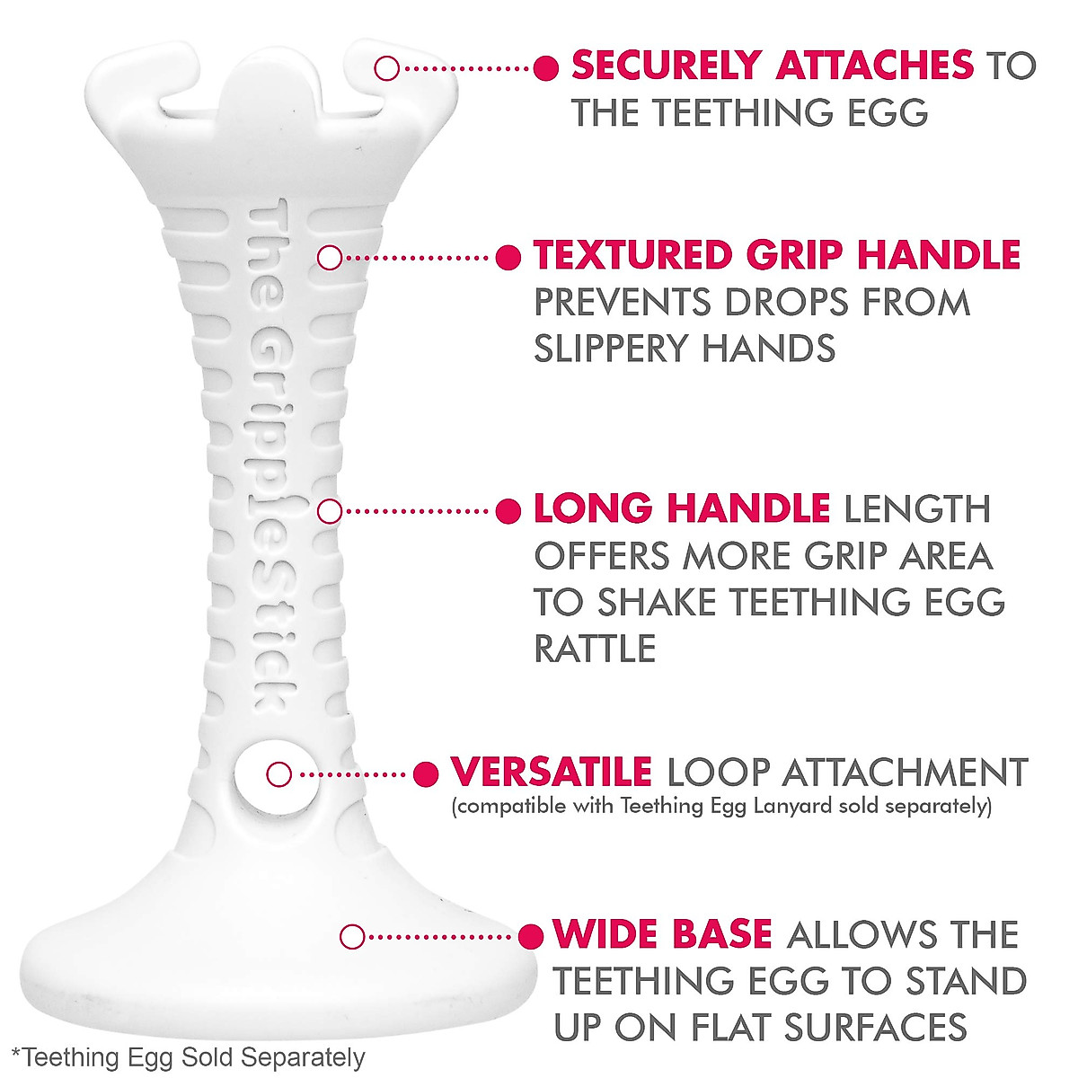 The Teething Egg Pink Bundle - Baby Registry Must Have - Infant Toys 3-6 Months, Sensory Toys for 0-6 Months, 6-12 months and up for Molar Teething, Baby Boy or Girl up to 18 Months