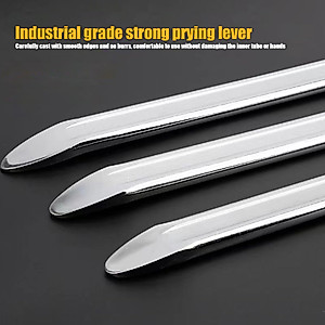 GKmow 3 PCS Car Tire Iron Kit, Tire Scoop Spoons Crowbar Lever, Rim Protectors Kit, Universal Tire Repair Maintenance Tools for Most Cars Motorcycles (Silver)