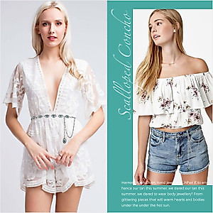 FIORETTO Concho Chain Belt for Women Oval Turquoise Metal Waist Chain Western Belts for Dress Silver