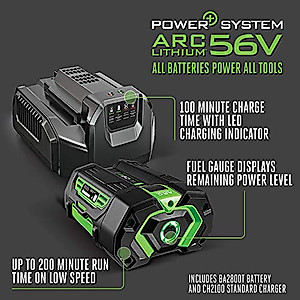 EGO Power+ LB6504 650 CFM Variable-Speed 56-Volt Lithium-ion Cordless Leaf Blower 5.0Ah Battery and Charger Included
