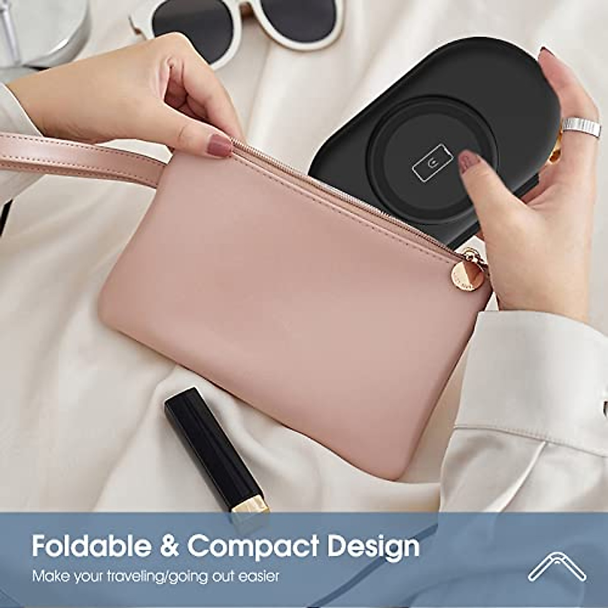 Folding Wireless Charger, Fast Charging Station for Travel, Magnetic Wireless Charging Pad for iPhone 14/13/12/Pro/Max/SE/11/X/XR/8, Compatible with Apple Watch 8/Ultra/7/6/5/SE/4/3/2, AirPods 3/Pro/2