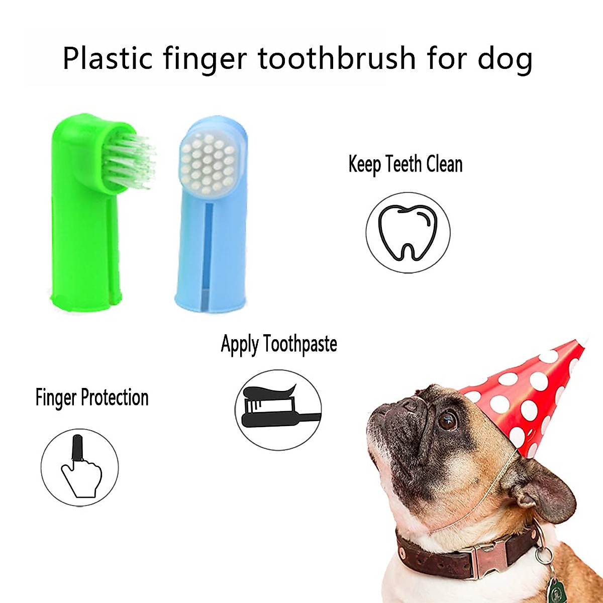 QeeHeng Pet DogToothbrush Kit,Cat Finger Toothbrush,Dog Double Headed Toothbrush for Dental Care,Halitosis and Tartar Removal for Dog and Puppy（11 PCS）