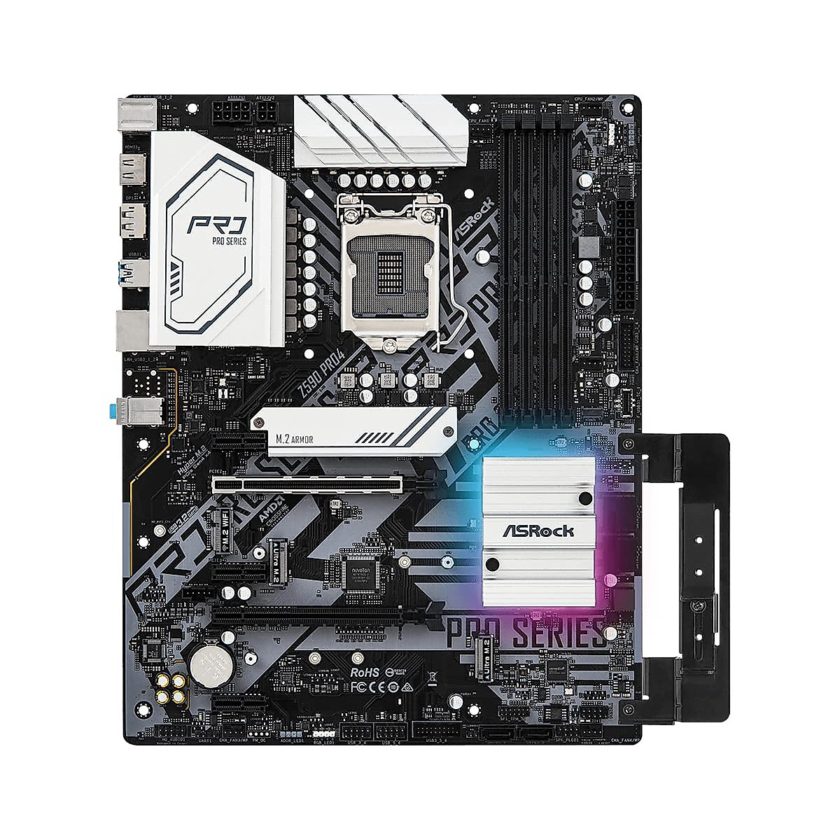 ASROCK Z590 PRO4 Socket LGA1200/ Intel Z590/ DDR4/ Quad CrossFireX/ SATA3&USB3.2/ M.2/ ATX Motherboard