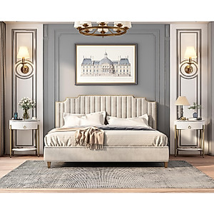 OIOG Modern End Table with Storage Drawer, Round 2-Tier Nightstand with Shelf, Gold Side Table with Metal Legs for Living Room, Bedroom, Office, Marbling Natural Stone/Gold