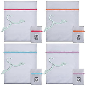 4 Set Travel Laundry Bags Dirty Clothes Bag for Traveling Hanging Laundry Hamper with Zipper, Folding Hanger and Outer Bag, Collapsible and Washable, Separate Laundry from Clean Clothes