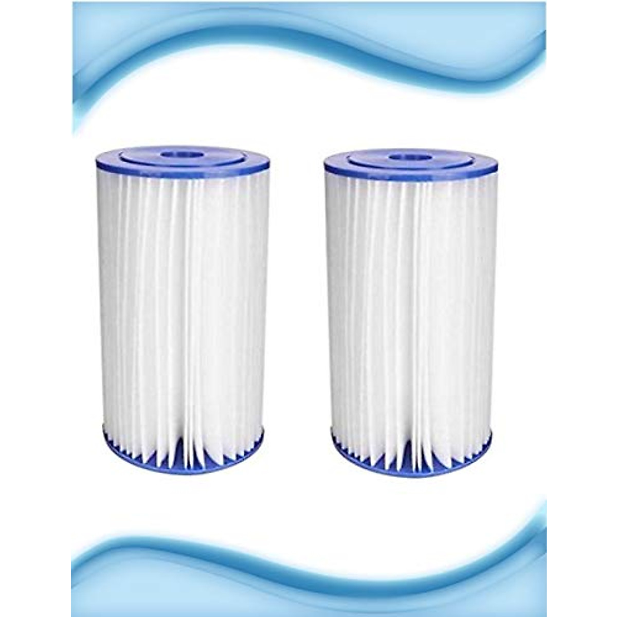 CFS – 2 Pack Sediment Pleated Water Filter Cartridges Compatible with SPC-45-1010 Models – Remove Bad Taste & Odor – Whole House Replacement Filter Cartridge, 10 Micron - 4.5" x 10", White