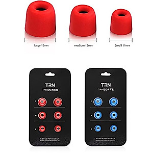 Super Soft Ear Plug 3pairs T400/t500(l m s) 4.9mm Caliber Ear Pads/Memory Ear Plug Foam Eartips,Soundproof Soft Sponge Silicone Ear Plugs for in-Ear Headphones Ear Tips Sponge Pads Accessories (Blue)