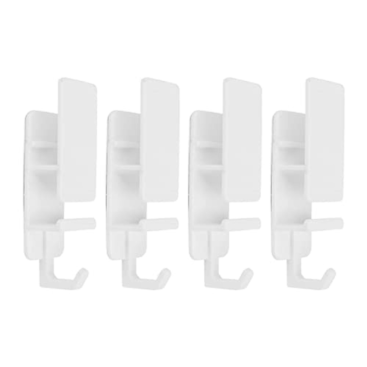 4Pcs Adhesive Hooks, Plastic Bathroom Hook, Large Utility Hooks Wall Hooks for Coats, Jackets, Hats, Robes, Towels, Waterproof Anti Slip Large Utility Hooks for Bathroom,