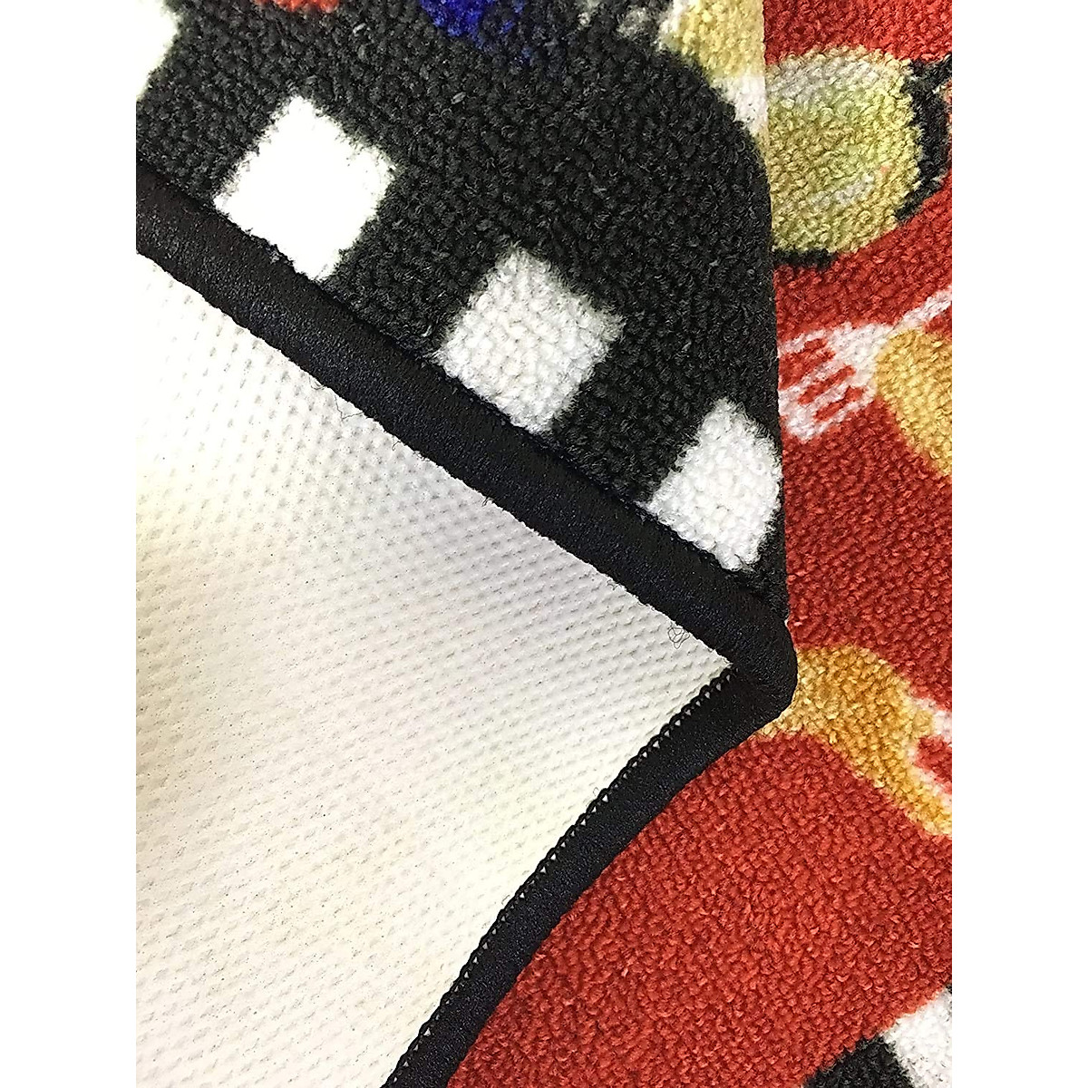 farawamu Fat Chef Kitchen Rugs and Mats, Washable Non Slip Latex Backing Red Kitchen Rugs Door Mats, Funny Chef Decorations for the Kitchen Red