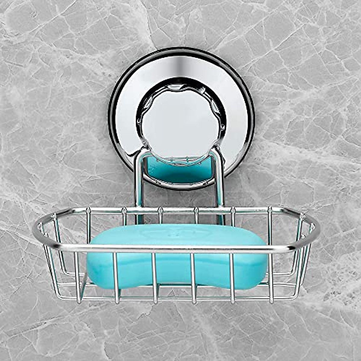 iPEGTOP Super Powerful Vacuum Suction Cup Soap Dish Soap Saver - Rustproof 304 Stainless Steel Sponge Soap Holder for Bathroom, Shower, Sink, Kitchen