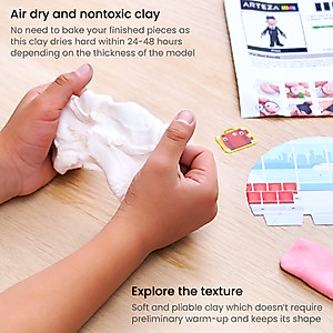 Arteza Kids Air Dry Clay, 42 Bars, Dream Career Modeling Clay Kit, 14 Mini-Stages, 14 Googly Eyes, 3 Glitter Glues, 1 Craft Tool, 7 Instruction Sheets, Craft Supplies for Learning and Developing