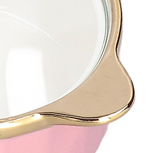 Ceramic Ramen Soup Bowls with Handles, Crown Knob Lid Large Soup Bowl Microwave Ramen Bowl Noodle Bowls with Lid for Office Dorm Room Instant Cooking(Pink)