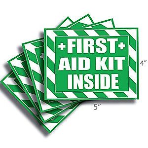 First Aid Kit Inside Sticker, Decal, Self Adhesive First Aid Kit Industrial Sign for Trucks or Equipment