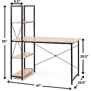DormCo Suprima® Desk - Tall Bookshelf X-Style - Beech