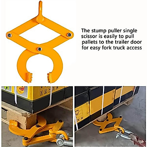 Pallet Puller Clamp Heavy Duty 1T/2204LBS Clamp Stump Puller Single Scissor Pallet Jack Puller Industrial Pallet Grabber Hook Puller for Pulling Hoisting Wood Jaw Opening 5 inch