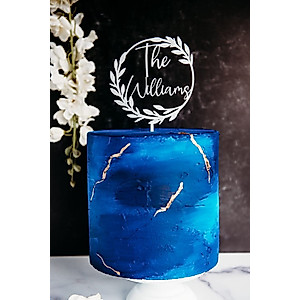 Wedding Custom Personalized Acrylic Wood Cake Topper, Hexagon, Geometric Cake Topper, Birthday Topper, Rustic Elegant Classic Cake Toppers