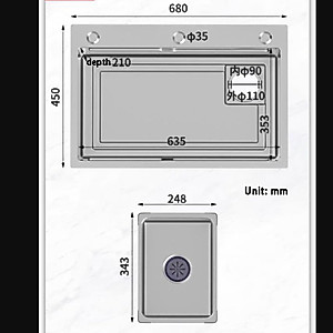 TOCTUS Outdoor Garden Sink Portable Hand Washing Station Single Trough Stainless Steel Commercial Sink Kitchen Bar Laundry Tub 1 Compartment with Storage Shelve and Faucet (Color : Hot and Cold)