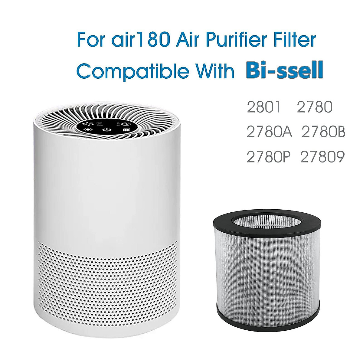 HAMVUS 2 Pack 2801 Replacement Filter Compatible with Bi-ssell 2801, 2780, 2780A, 2780B, 2780P, 27809 Hight Efficiency and Carbon Filter, 2801 MYair Personal Air Purifier Replacement Filter