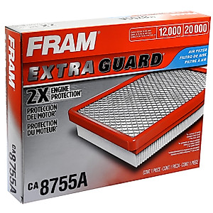 FRAM Extra Guard CA8755A Replacement Engine Air Filter for Select Cadillac, Chevrolet, and GMC Models, Provides Up to 12 Months or 12,000 Miles Filter Protection