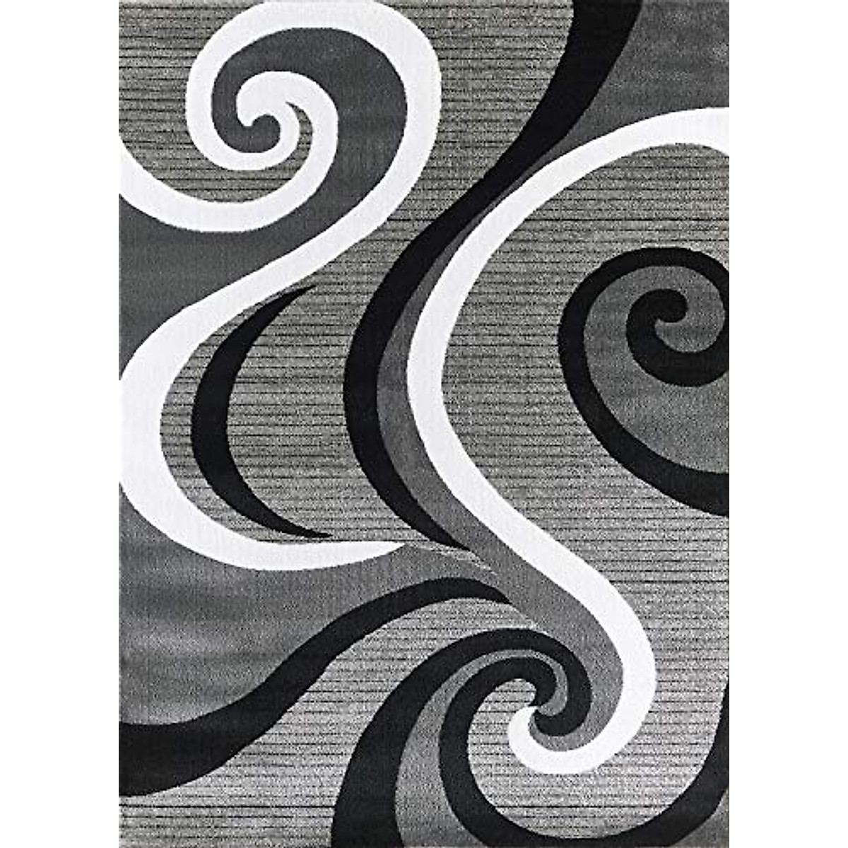 GLORY RUGS Black Area Rug 8x10 Gray Modern Carpet Bedroom Living Room Contemporary Dining Accent Sevilla Collection 4817A (Grey Black)