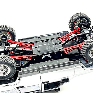 Sevenksix MN78 Metal Chassis Links Pull Rod Set for MN78 MN-78 MN 78 1/12 RC Car Upgrades Parts Accessories,Red