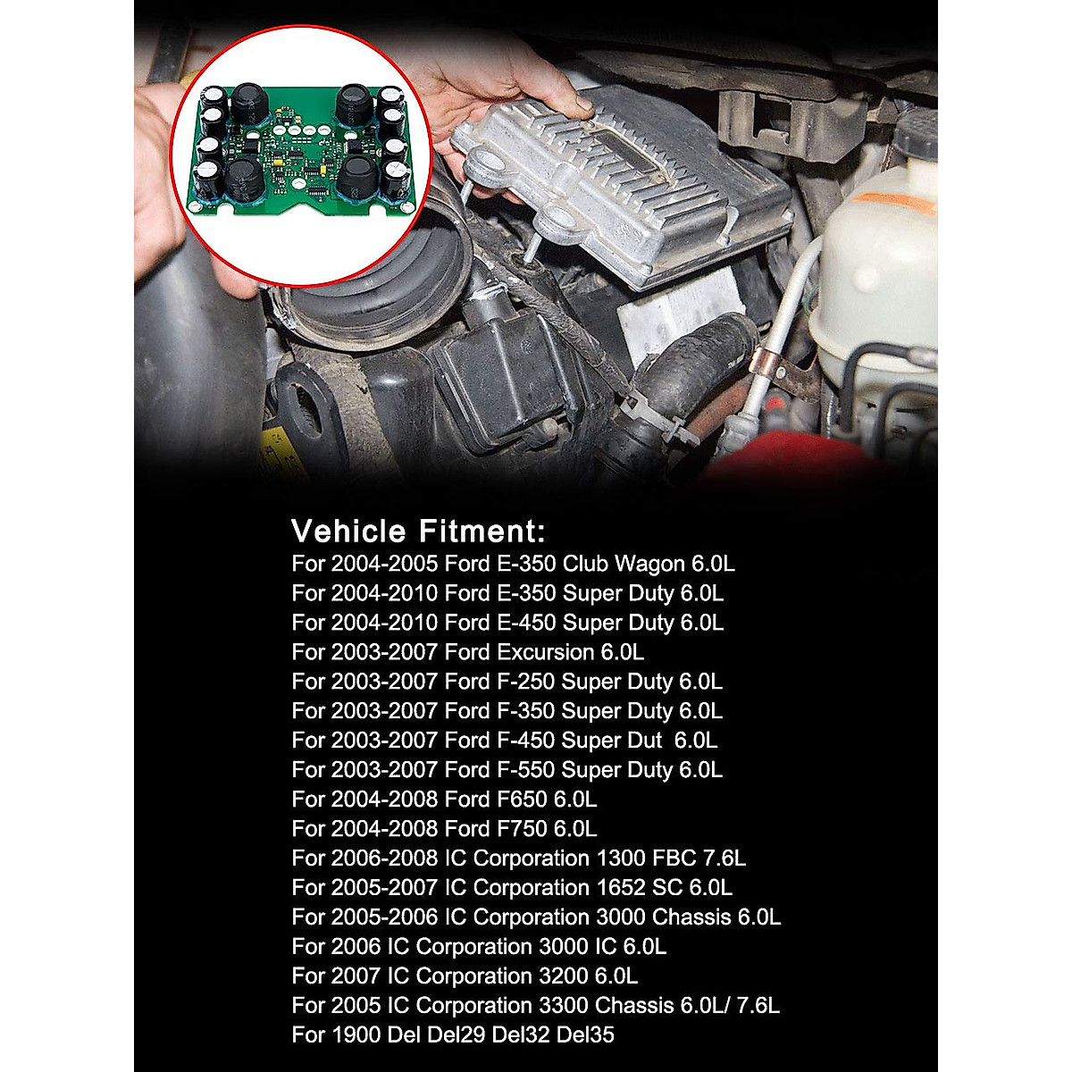 904-229 Fuel Injection Control Module Repair Kit Fits for Ford F250 F350 F450 F550 Super Duty 2003-2007 F650 F750 04-08 E350 E450 04-10 Excursion 03-07 6.0L Powerstroke Diesel FICM Module