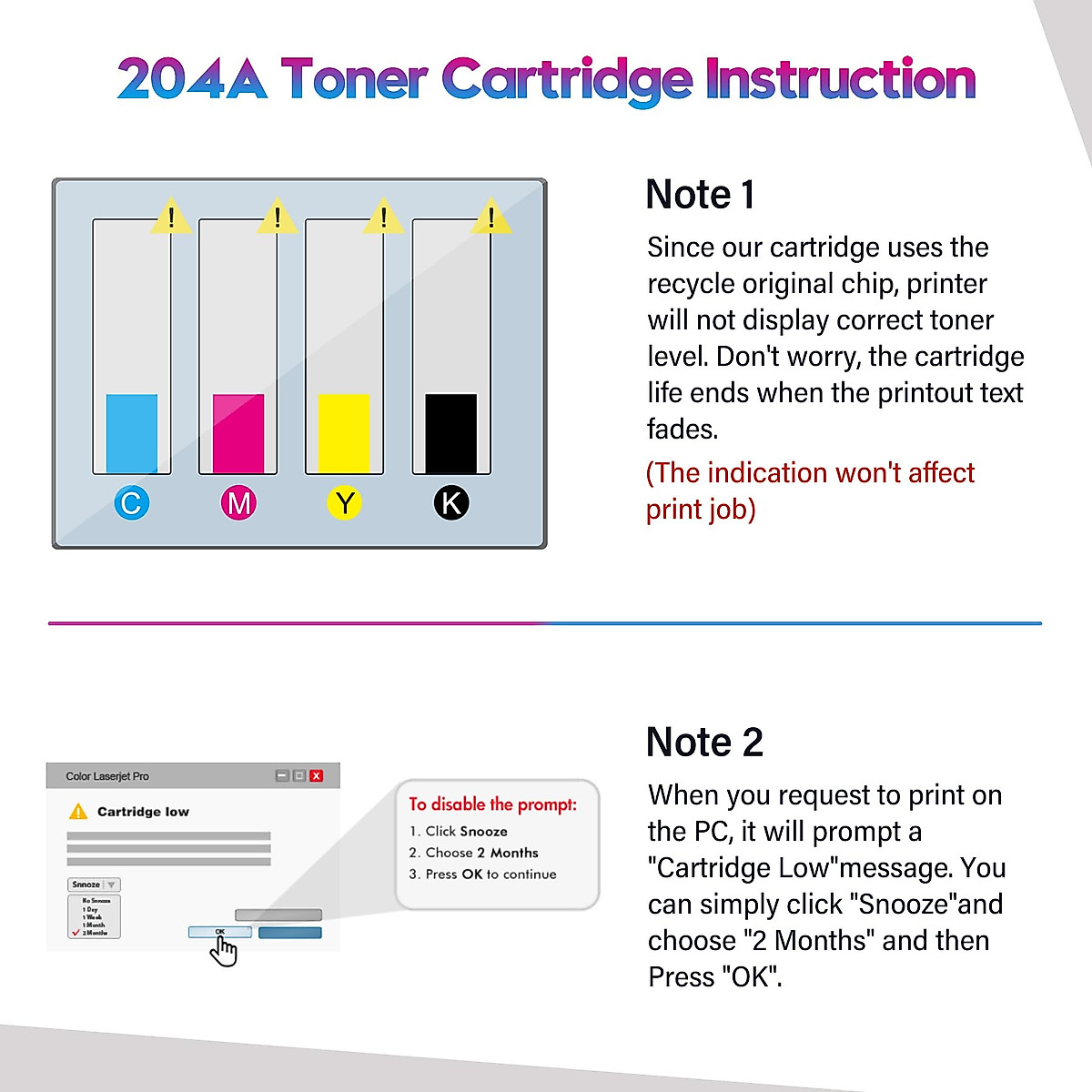 ONLYU Compatible Toner Cartridge Replacement for HP 204 204A CF510A CF511A CF512A CF513A Pro MFP M180nw M180n M181 M181fw M154a M154nw Printer (Black, Cyan, Yellow, Magenta, 4-Pack)